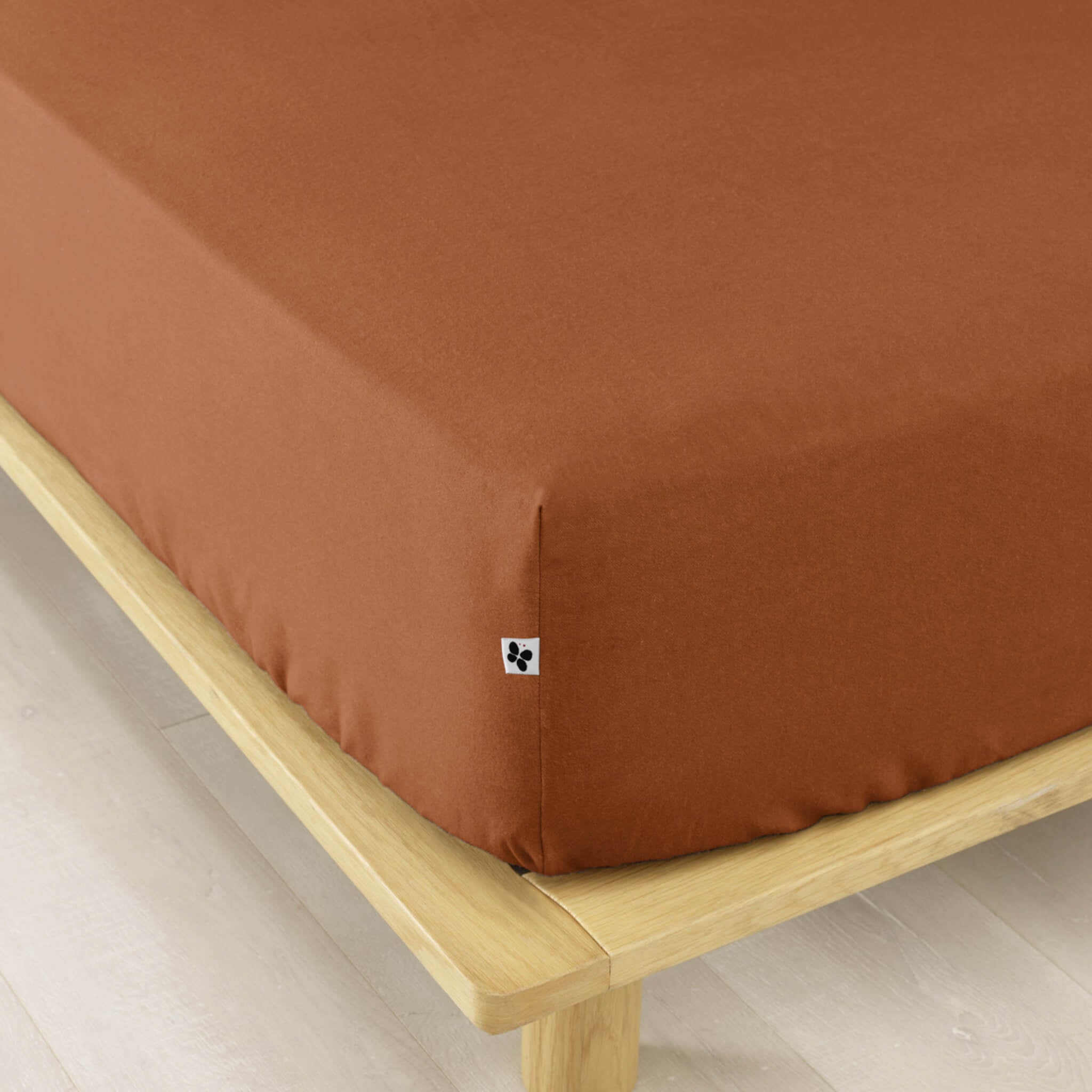 Drap housse flanelle orange 90x190 cm | Leroy Merlin