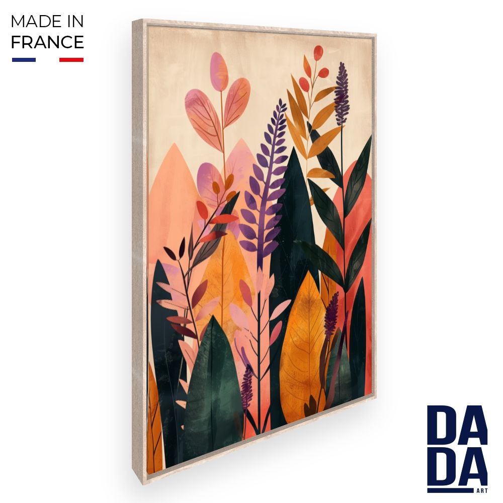 Toile encadrée Feuillage vibrant / 50x70cm / Cadre Effet naturel ...