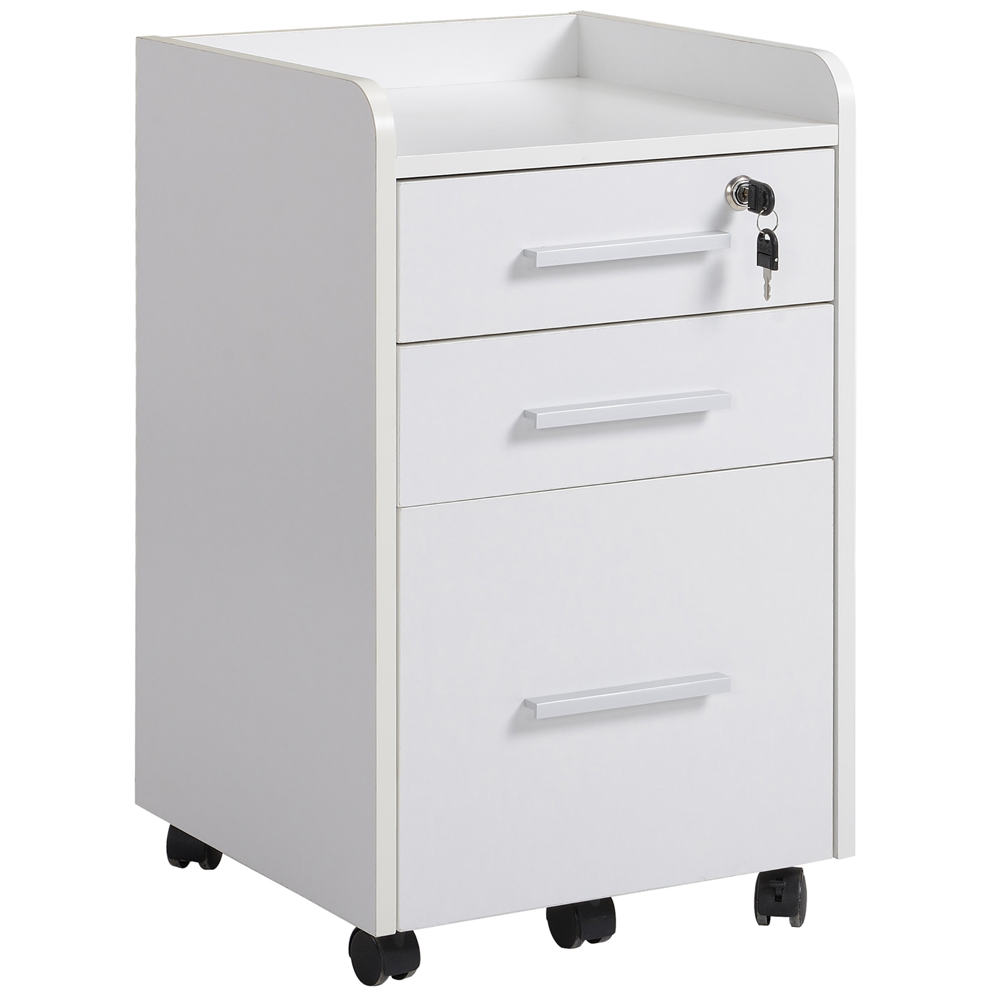 Caisson de bureau rangement bureau sur roulettes 3 tiroirs 1 ...