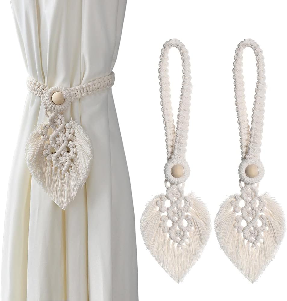 2 Pièces Embrasses de Rideaux, Attache Rideau Feuille Bohème Embrasses ...