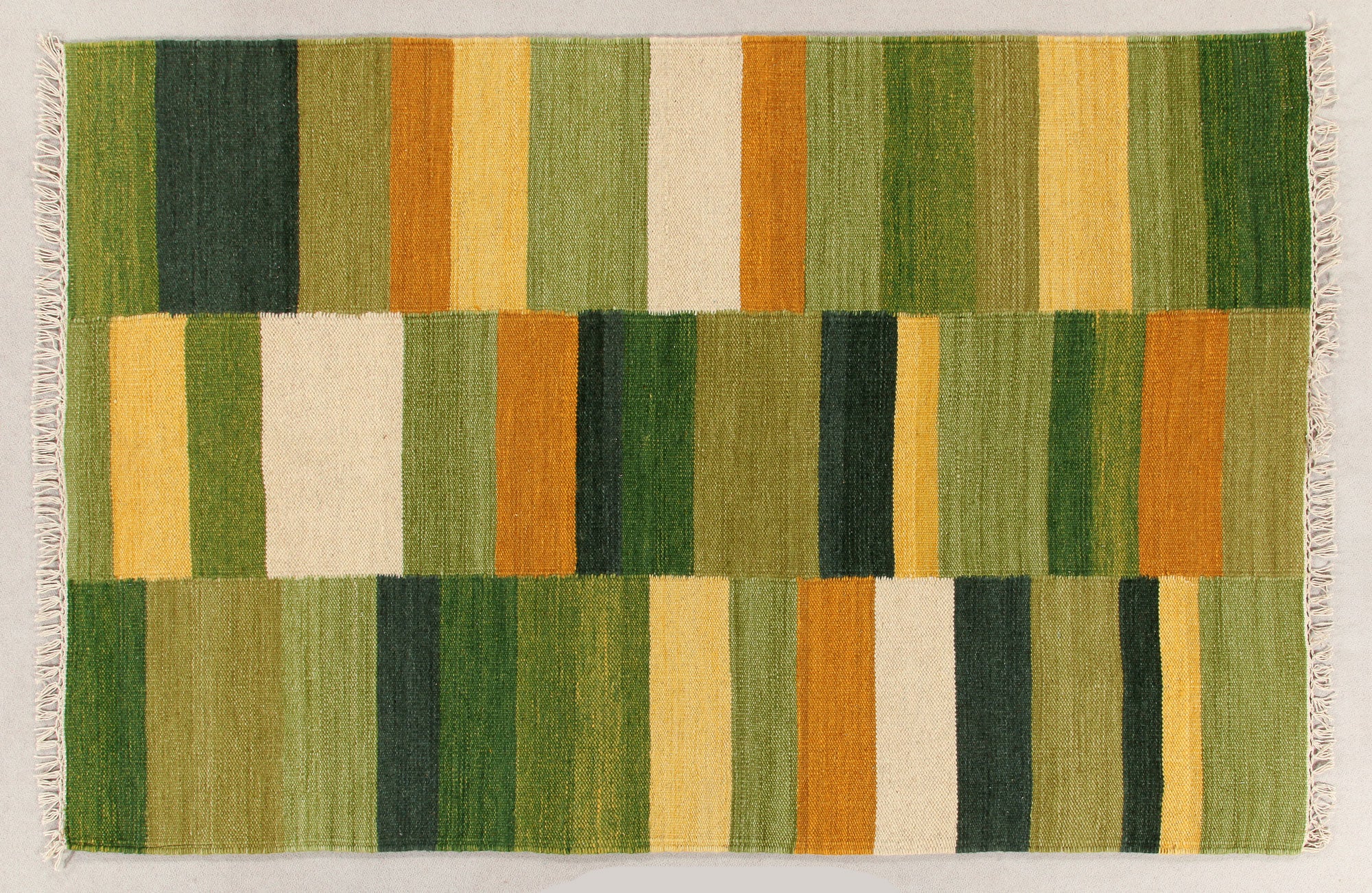 Kilim Tapis India Original Tonum Green CM 230x160 cm - Galleria ...