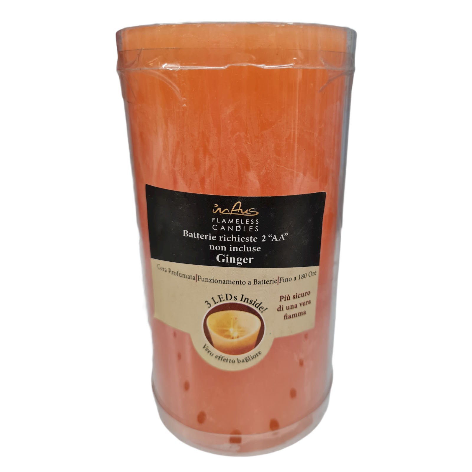 Candela in cera colorata con luce a led effetto realistico h 15 cm ...