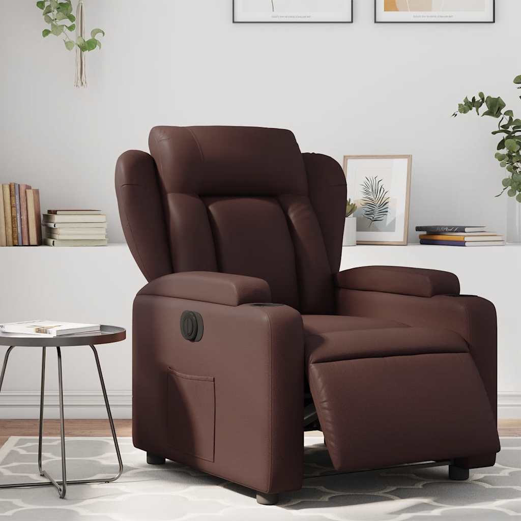 Maison Exclusive - Fauteuil inclinable électrique Marron Similicuir ...