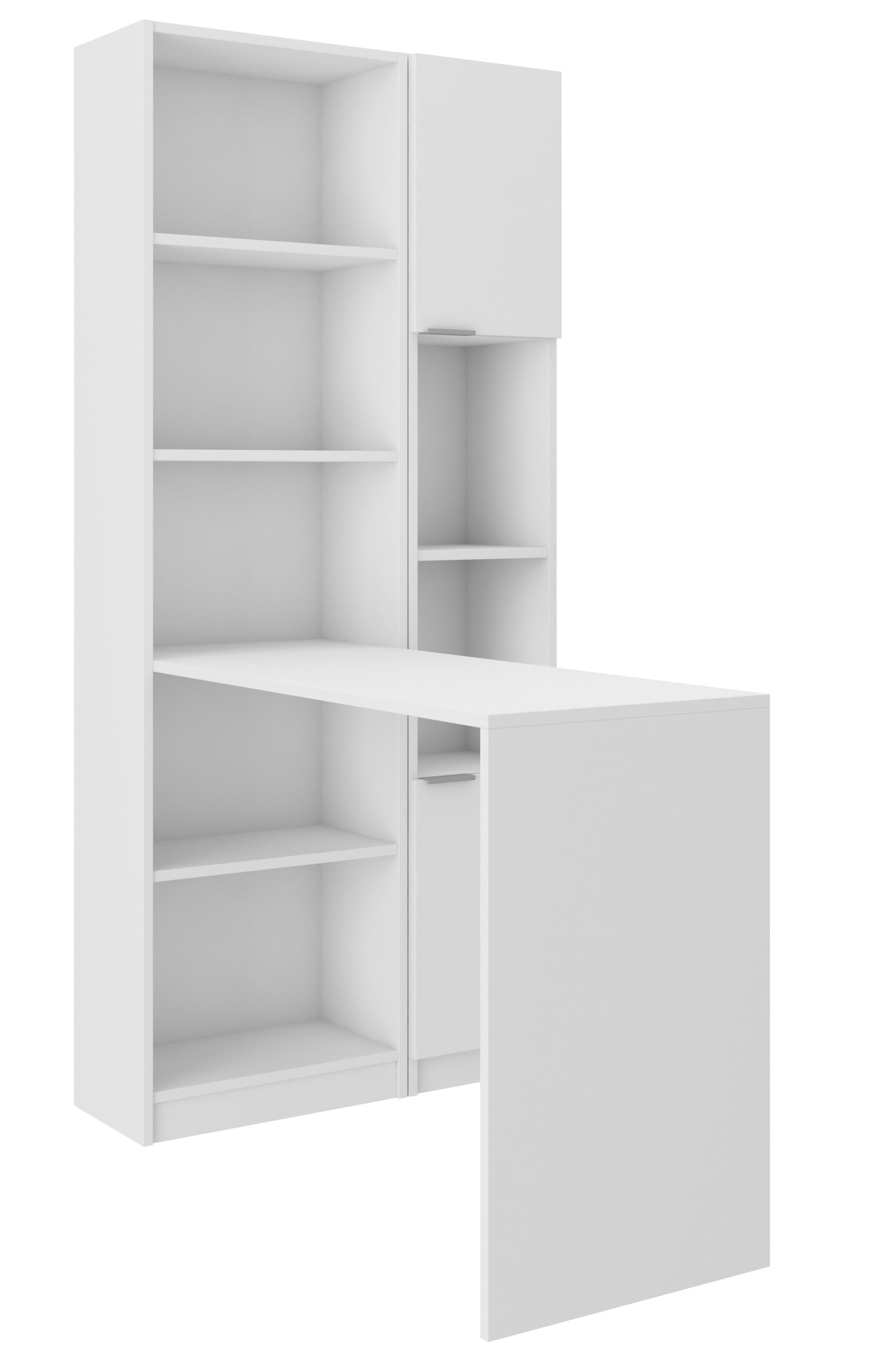 Bureau avec étagères et armoire de rangement blanc Polaz 125cm | Leroy Merlin