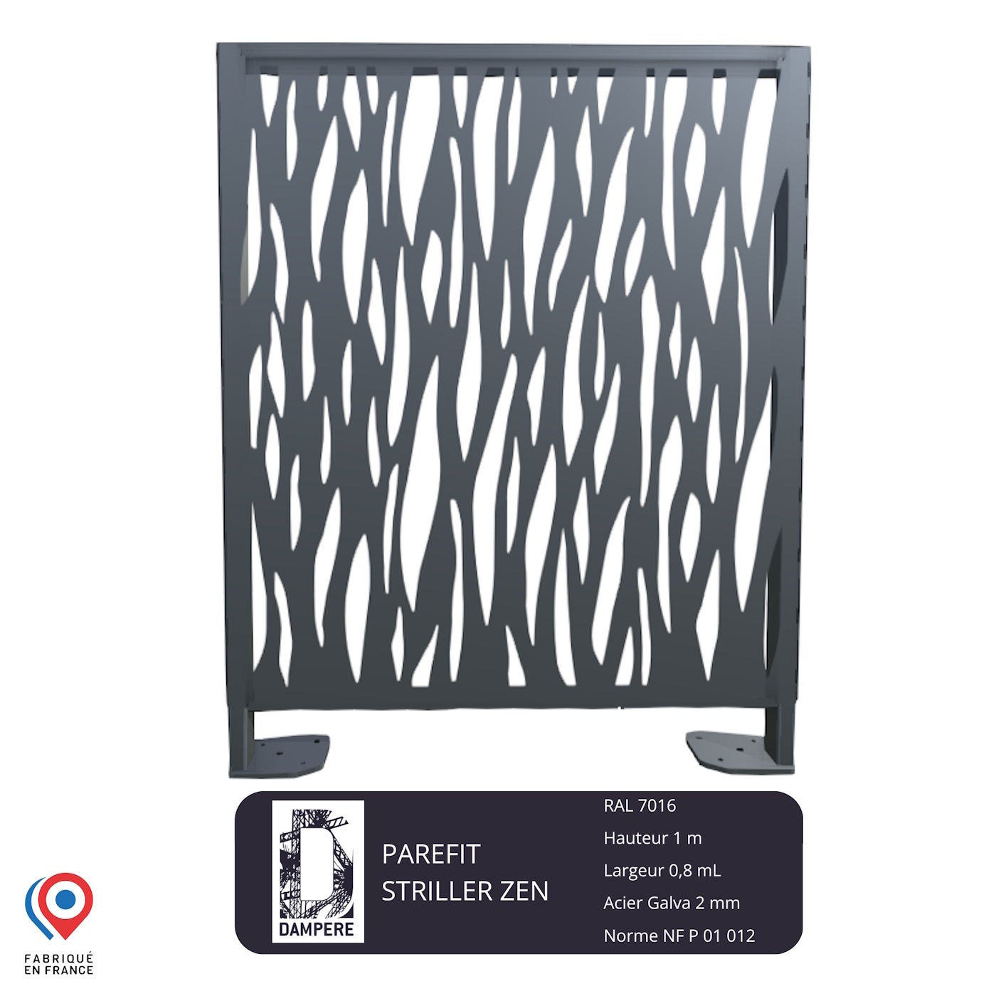 Garde-corps Striller Zen Gris 80 cm, pose à Plat, Parefit Dampere ...