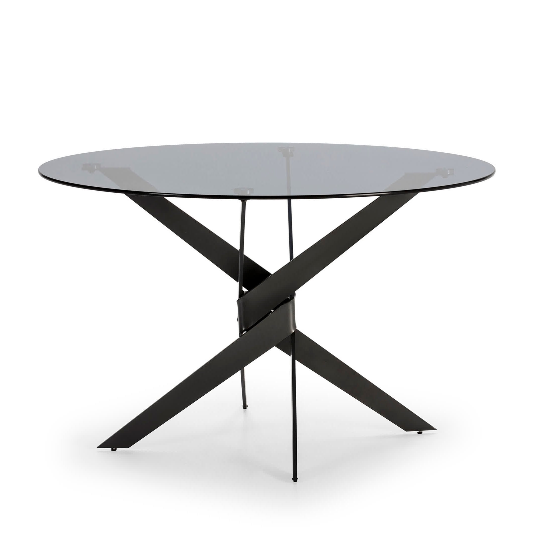 Table ronde en verre pour 4 personnes, grise 120x76 cm | Leroy Merlin