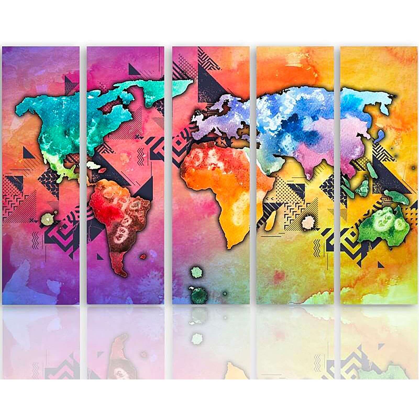 Tableau carte du monde pastel | Leroy Merlin