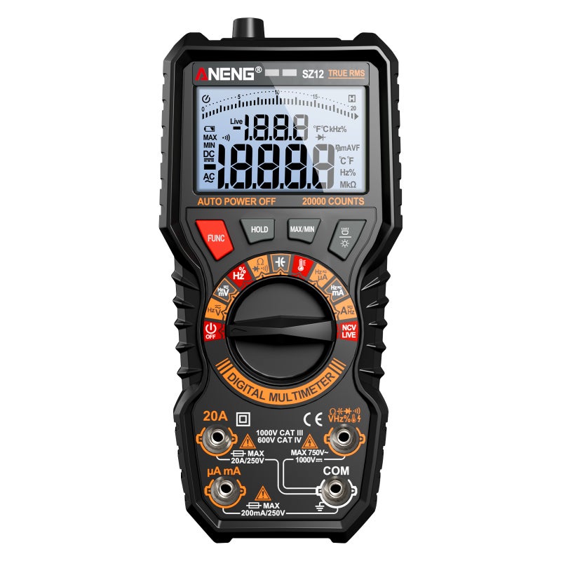 Multimètre mural SZ12 20 000 points, courant AC/DC, tension, résistance ...