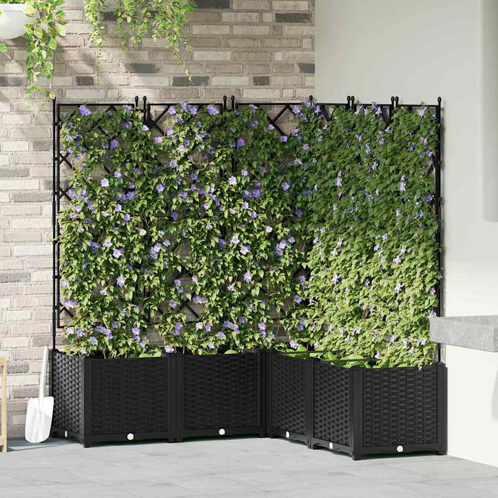 Macetero de Jardín 5 pcs Negro 120 x 120 x 143 cm Acero vidaXL | Leroy ...