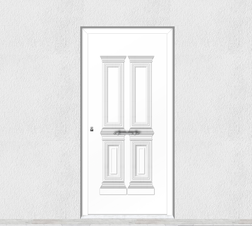 Porte d'entrée en aluminium TRADITIONAL DESIGN 5024-1131-8 RAL 9016 Ep ...