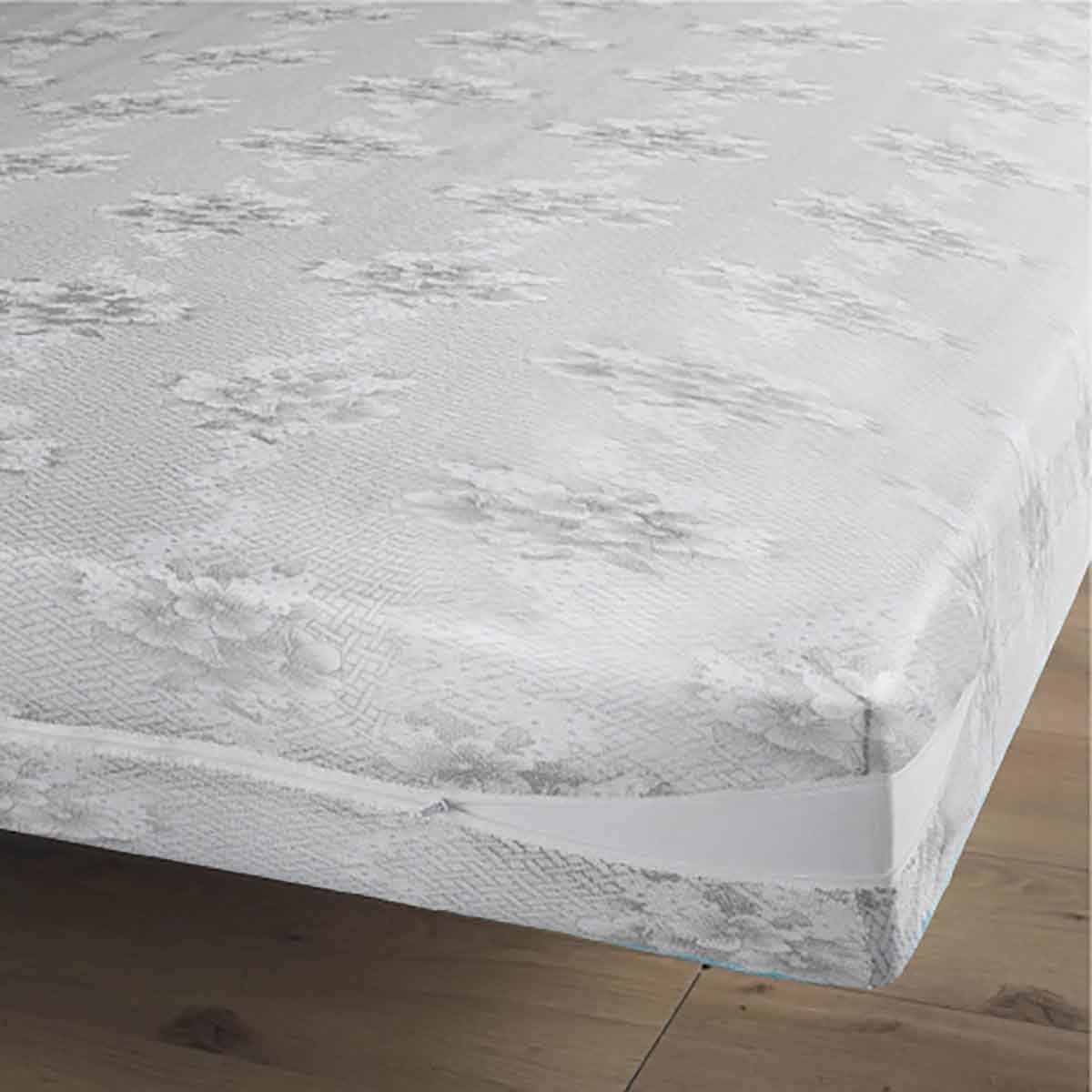 Housse Rénove Matelas "Rena" 140x190cm Gris | Leroy Merlin