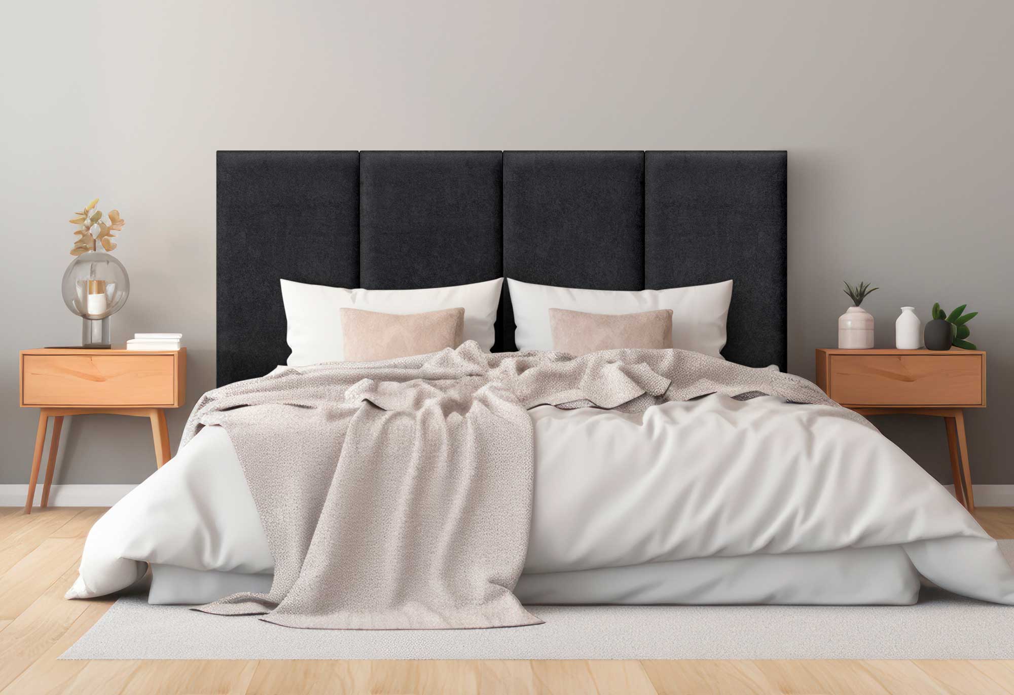 DHOME Cabecero Tapizado Tela Aqualine Premium Antimanchas Diseño Modular Vertical Autoadhesivo ...