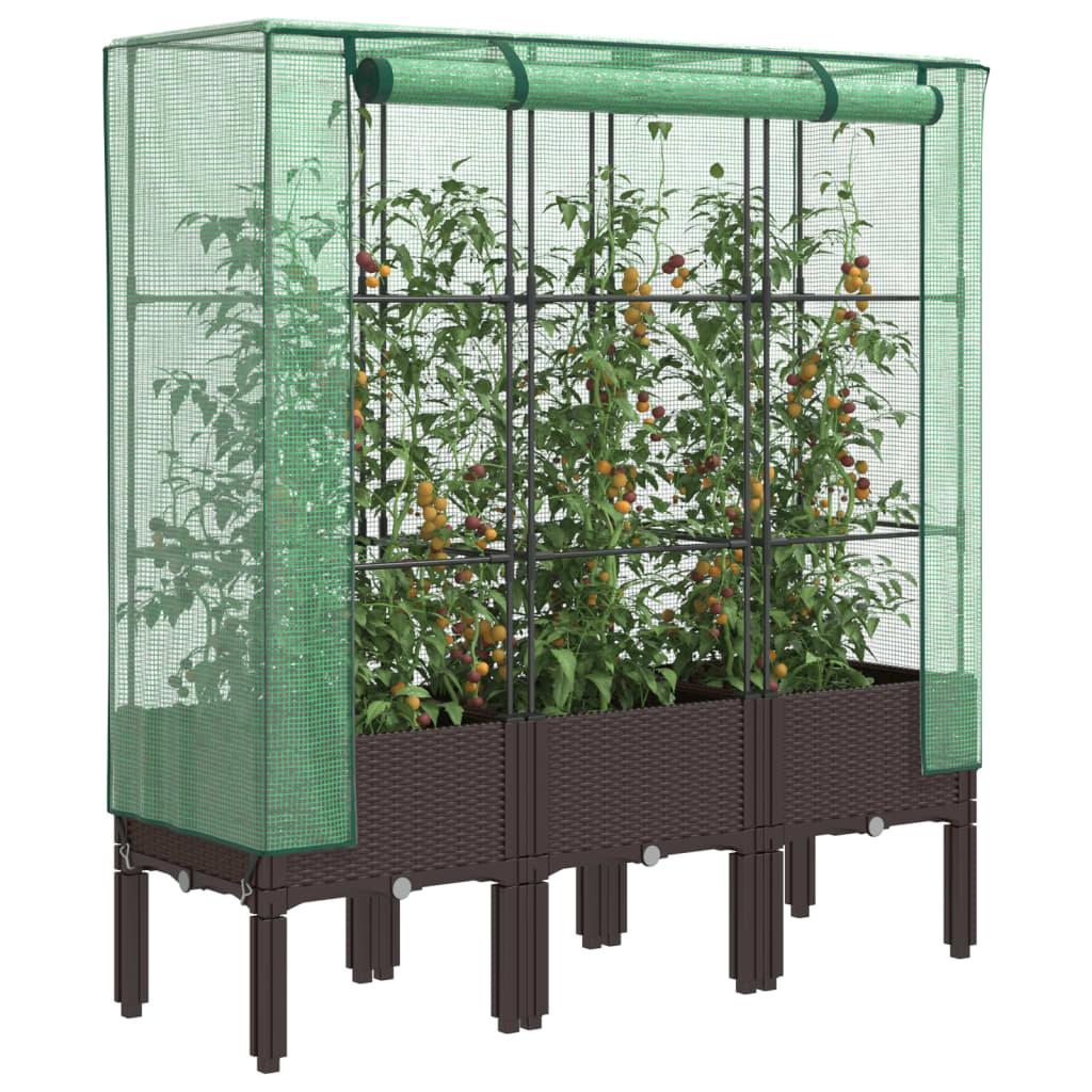 Jardinière surélevée avec housse aspect rotin 120x40x140 cm | Leroy Merlin