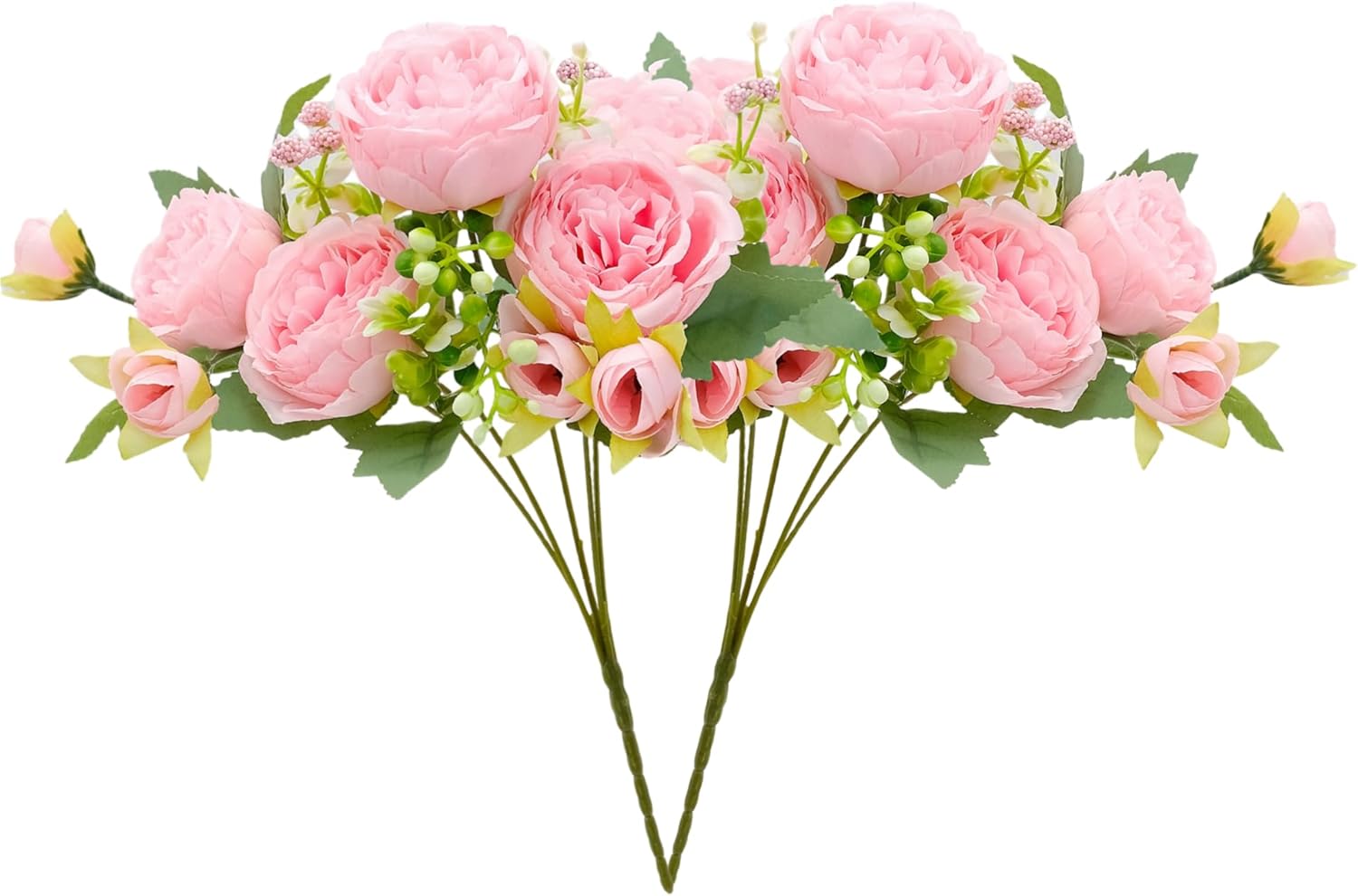 2 Pièces Pivoine Artificielle Rose, Fausse Fleur Bouquet de Fleurs ...