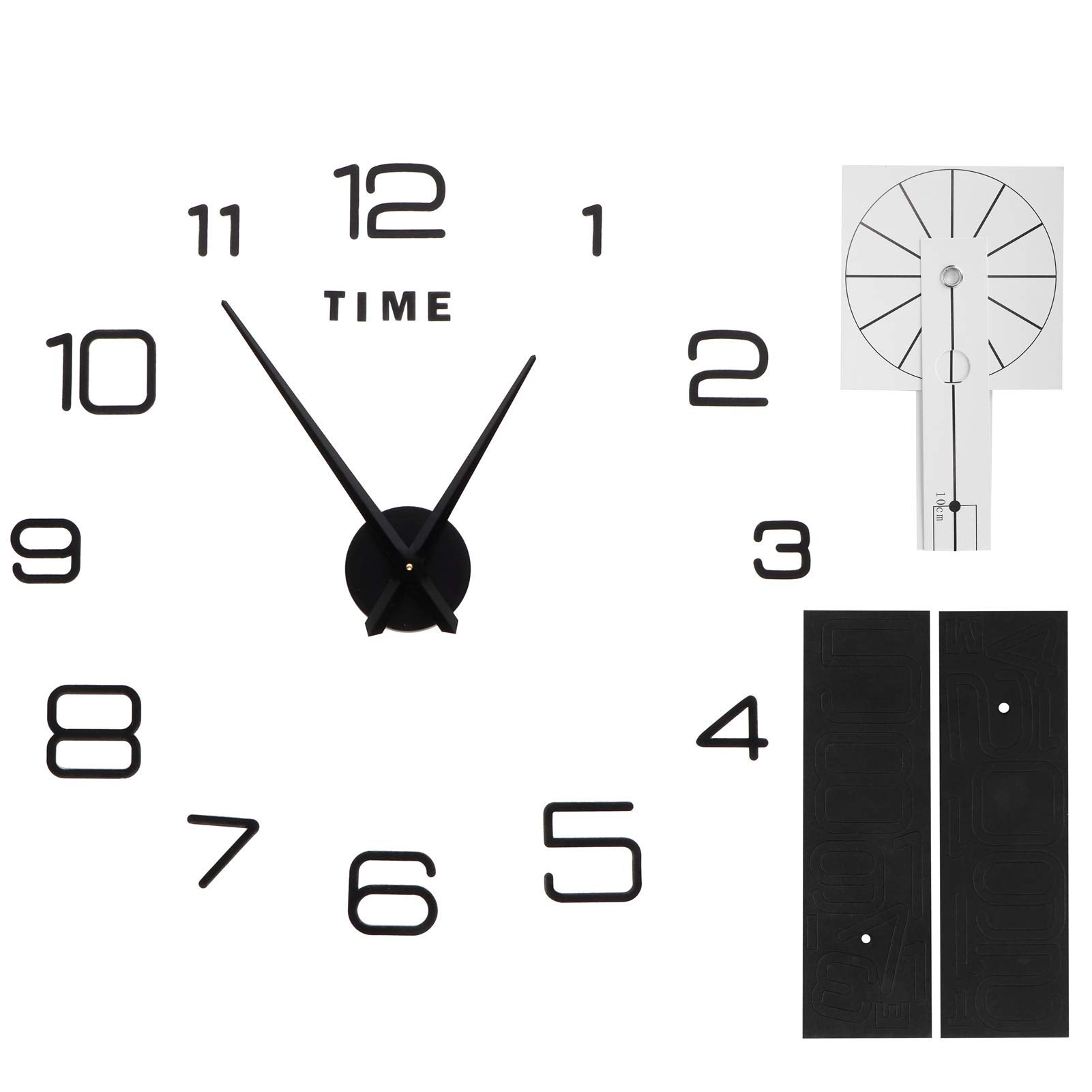 Horloge murale autocollante en miroir acrylique à faire soi-même ...