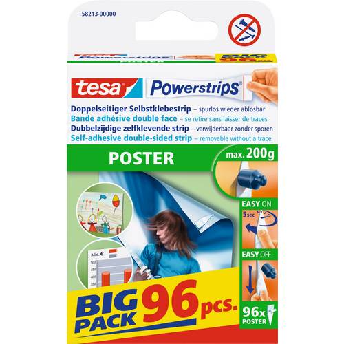 Tesa Powerstrips® Poster tesa 58213-00000-20 blanc 96 pc(s) tesa 58213 ...