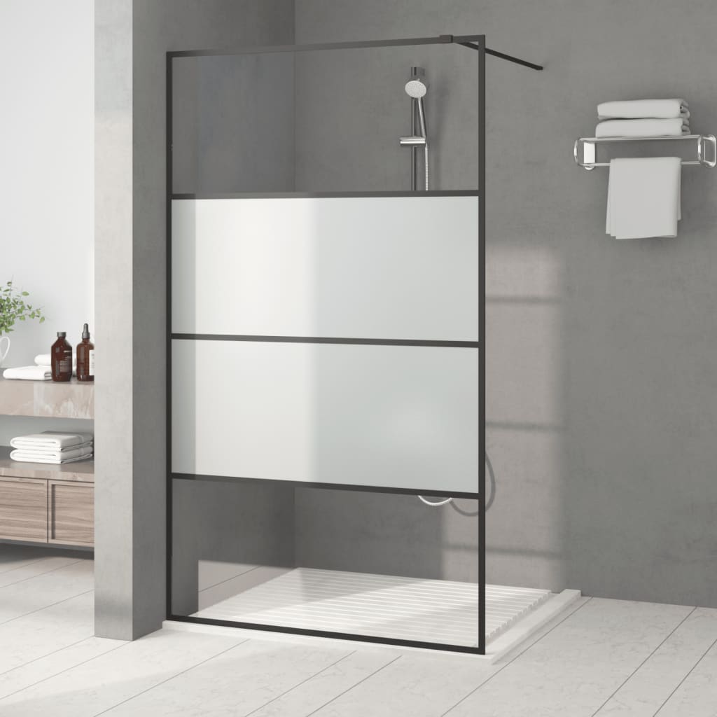 Paroi de douche | Écran de douche | Paroi fixe Noir 115x195 cm Verre ...