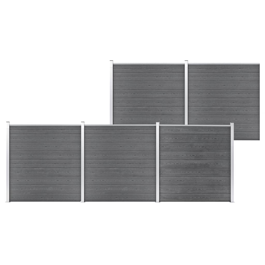Valla de jardín de WPC de 872 x 186 cm, color gris. - PANGIVO | Leroy ...