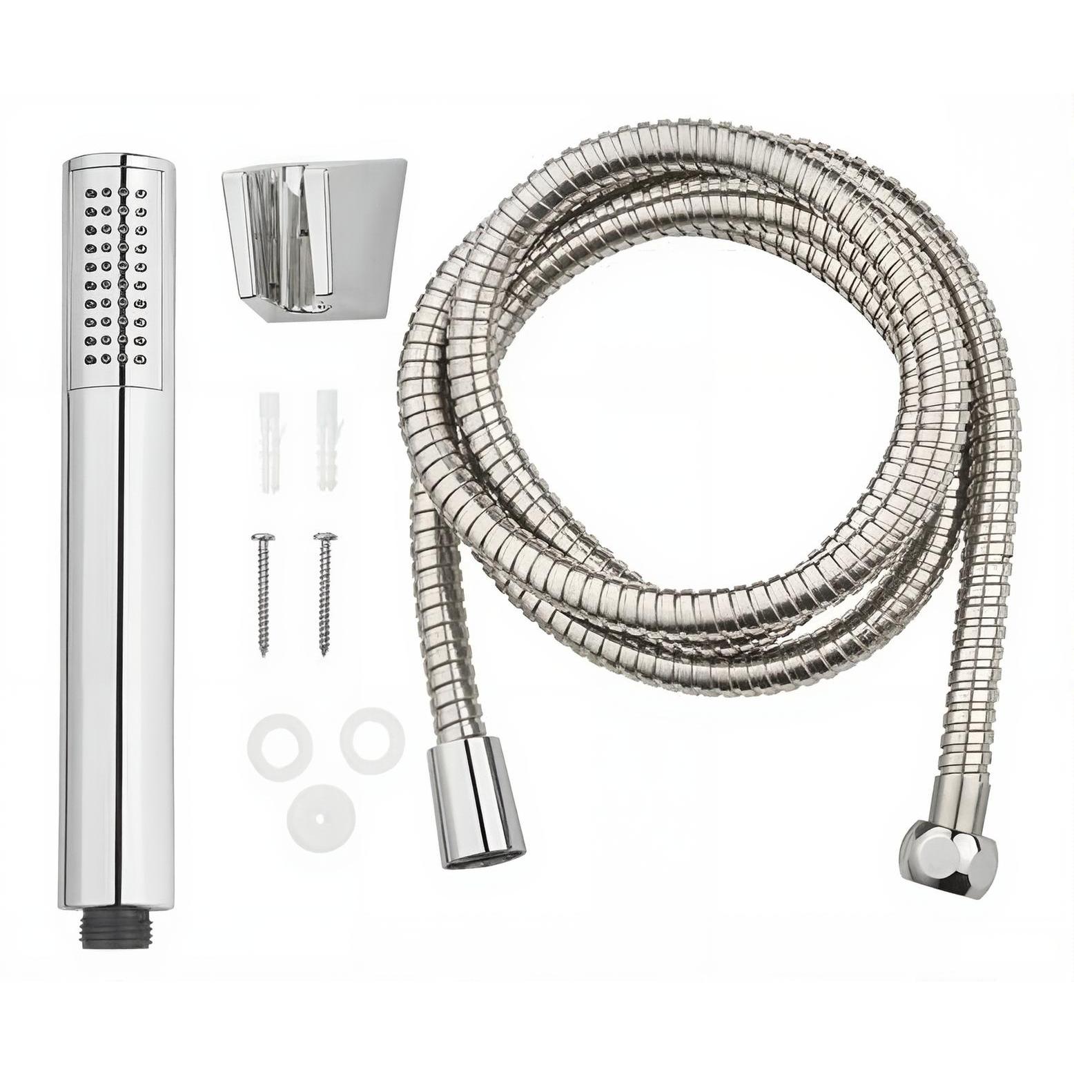 Square Shower Head Set with 1.75m Hose, stainless steel construction ...