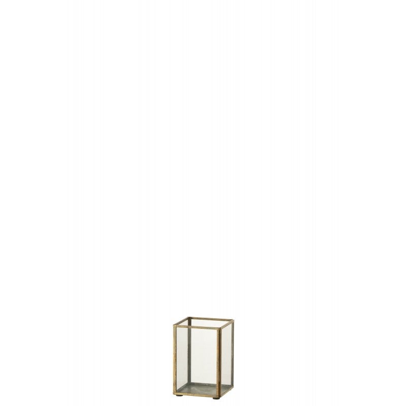 Portavelas de vidrio bronce 10x10x15 cm | Leroy Merlin