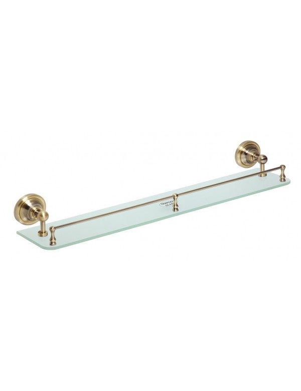 Tablette de douche murale en verre avec rail RETRO en bronze 60 x9 x12 ...