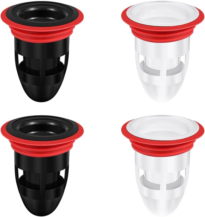 Juego de 4 desagües de suelo con válvula antiolor y recogedor de pelos ...