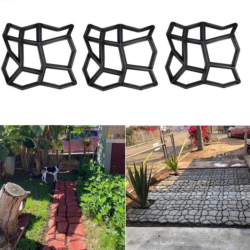 3 pièces moule en pierre pavage chaussée moules en béton tremplin pavé ...