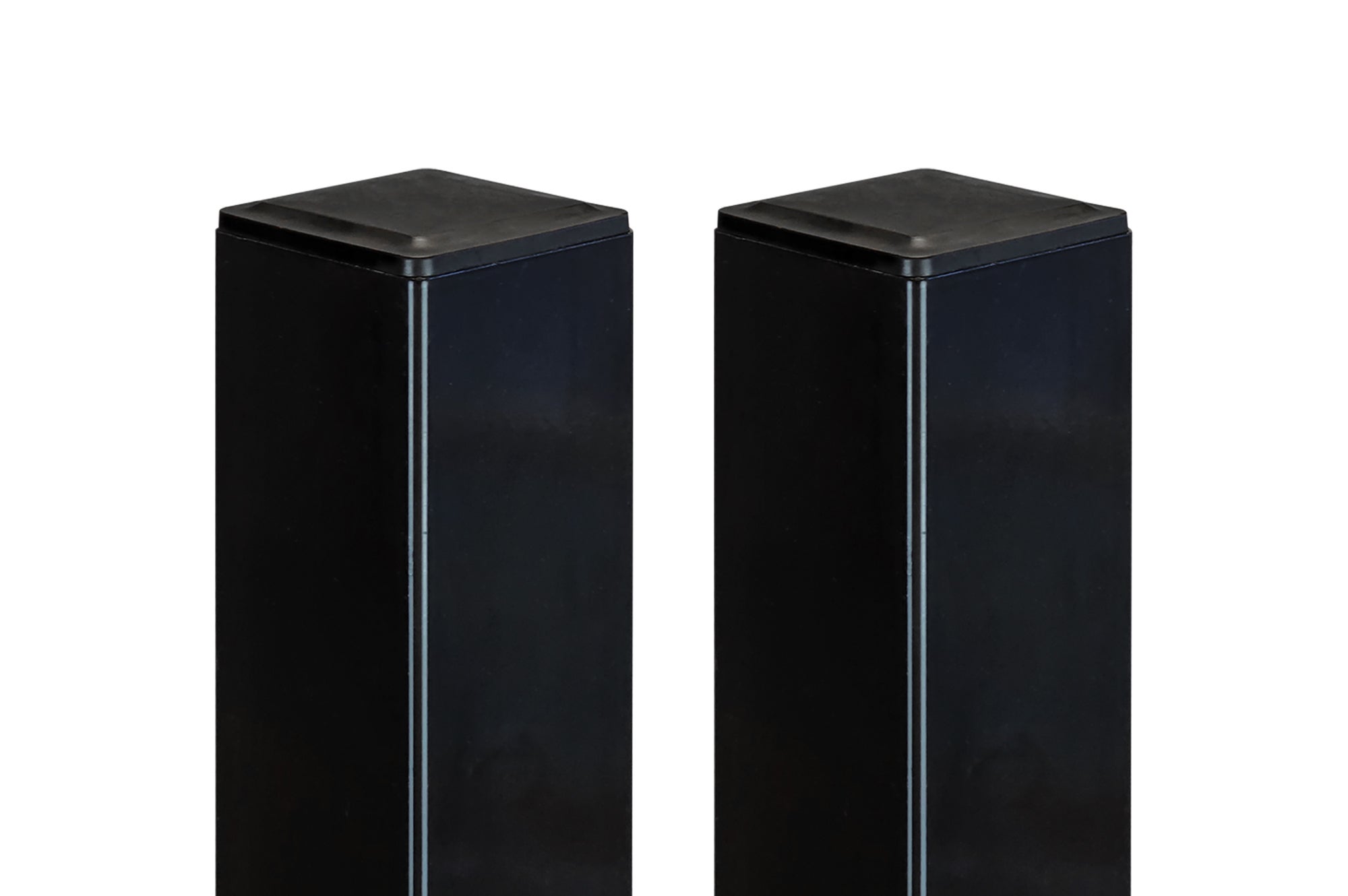 Lot de 2 poteaux DARIO 8x8 en fer H.170cm - NOIR BRILLANT | Leroy Merlin