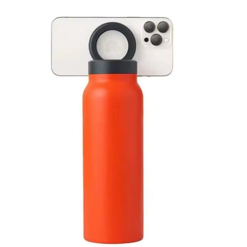 Bouteau Isotherme Magnétique 680ml Orange Acier Inox Support Téléphone ...
