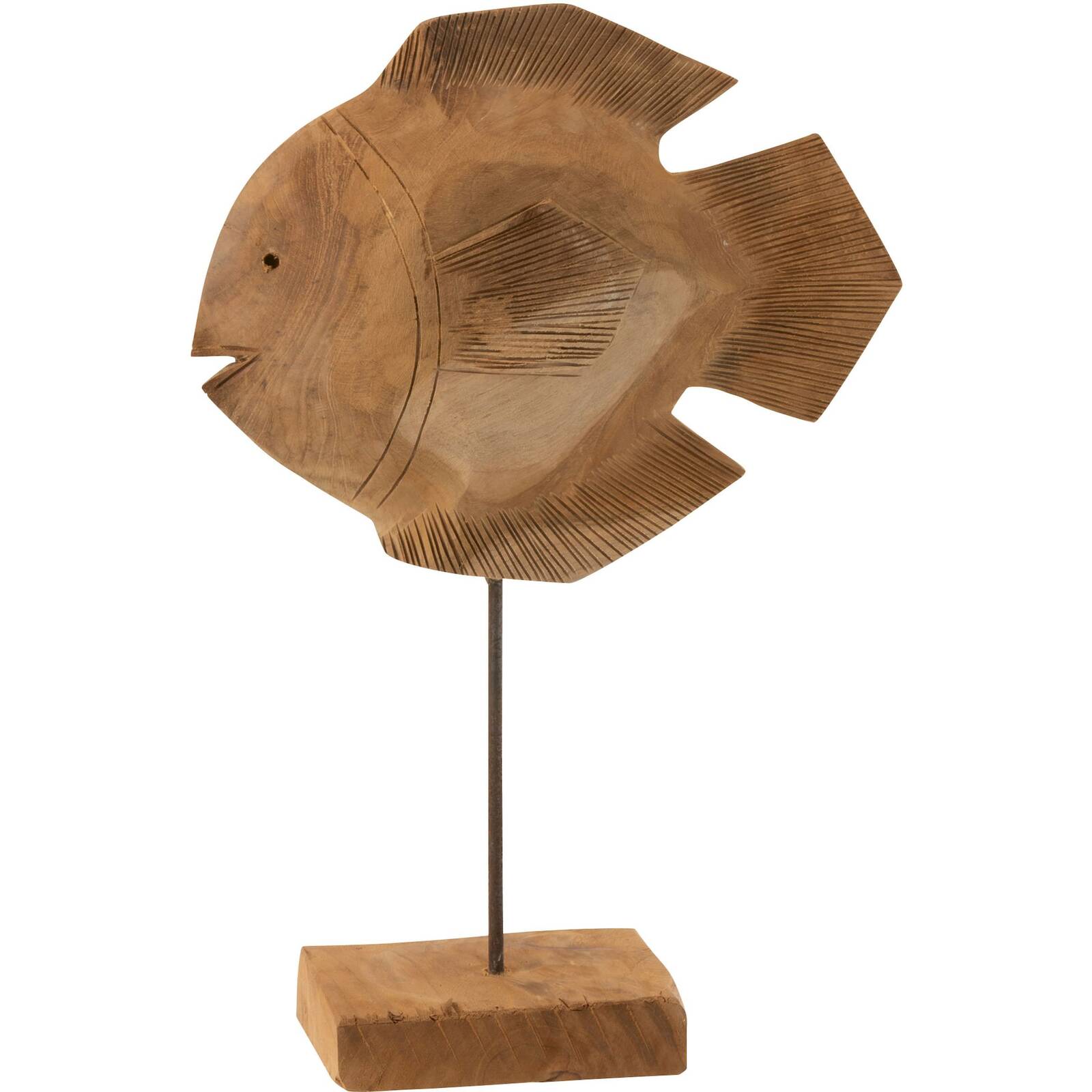 Sculpture poisson Fish Cowgill en Bois 30,5 x 10 x 45 cm Naturel ...
