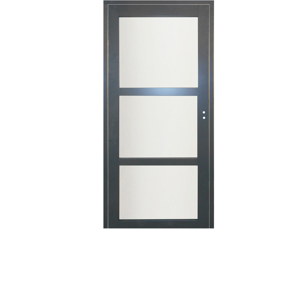 Bloque de puerta Blakería Gris Antracita con Vitrea H204 x L83 cm, lado ...