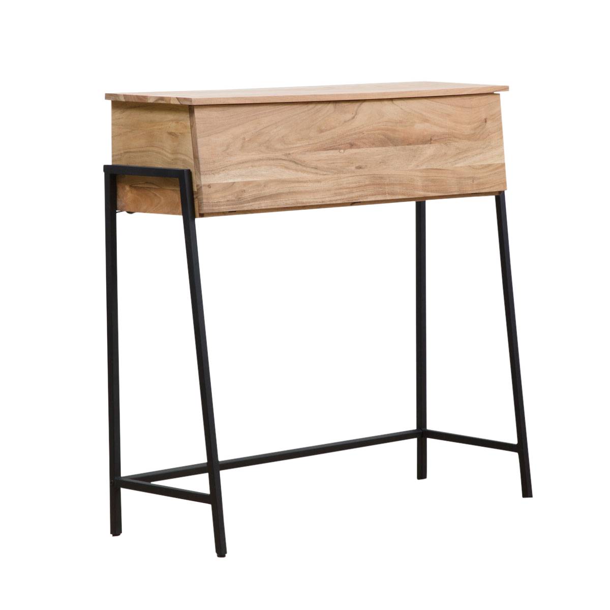 Bureau secrétaire en bois d'acacia et métal Milo | Leroy Merlin