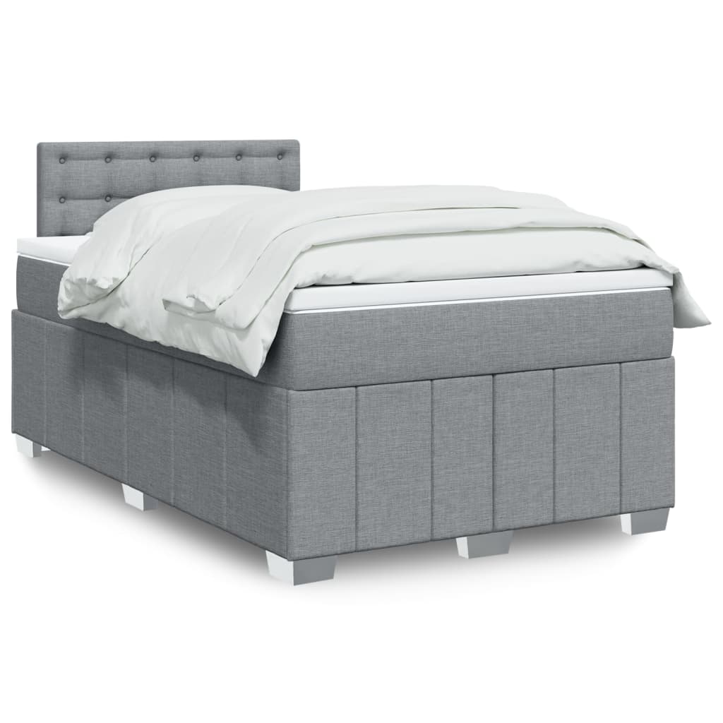 VidaXL Cama box spring con colchón tela gris claro 120x200 cm | Leroy ...