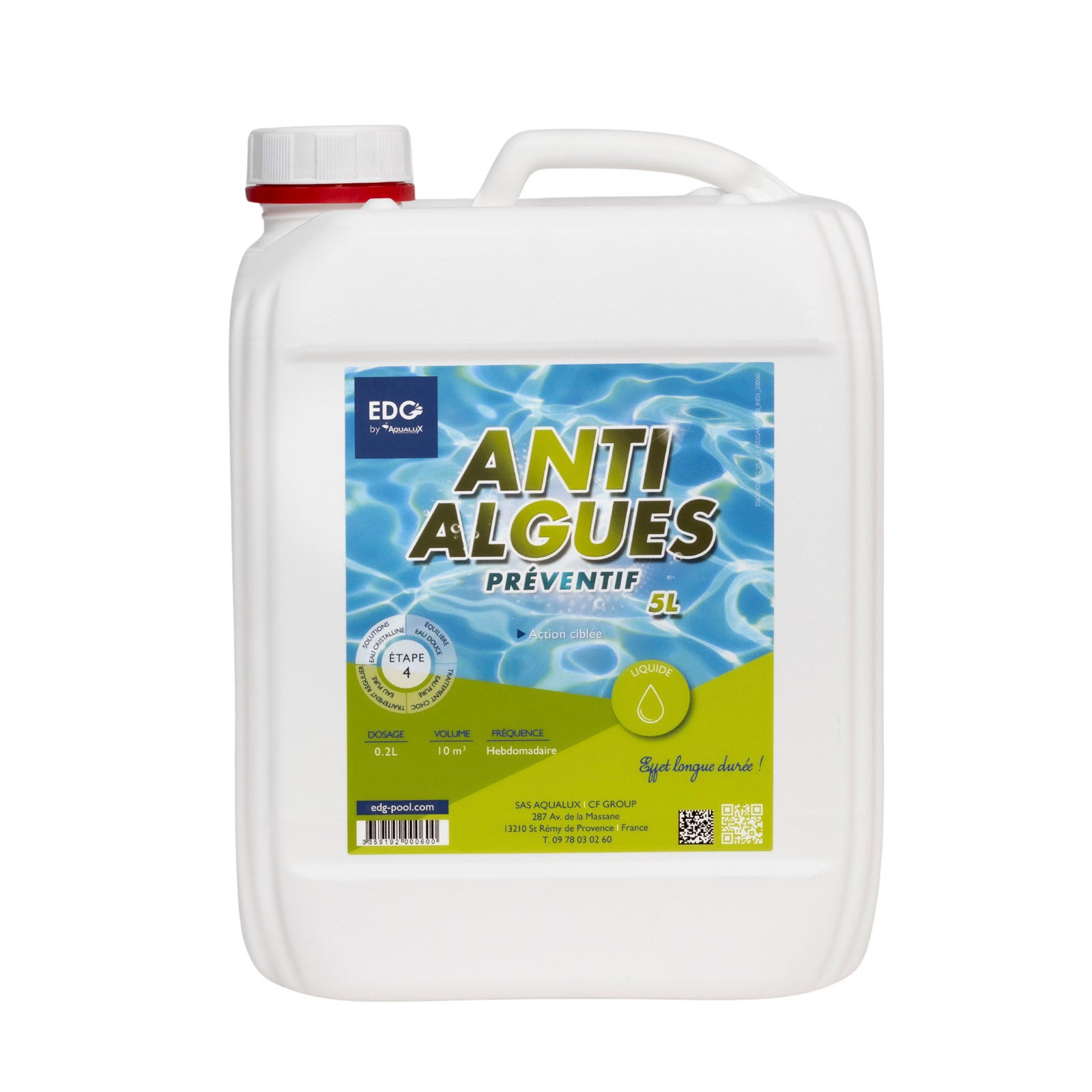 Anti Algues Piscine - Action Préventive - Bidon 5 Litres - Edg By Aqualux | Leroy Merlin