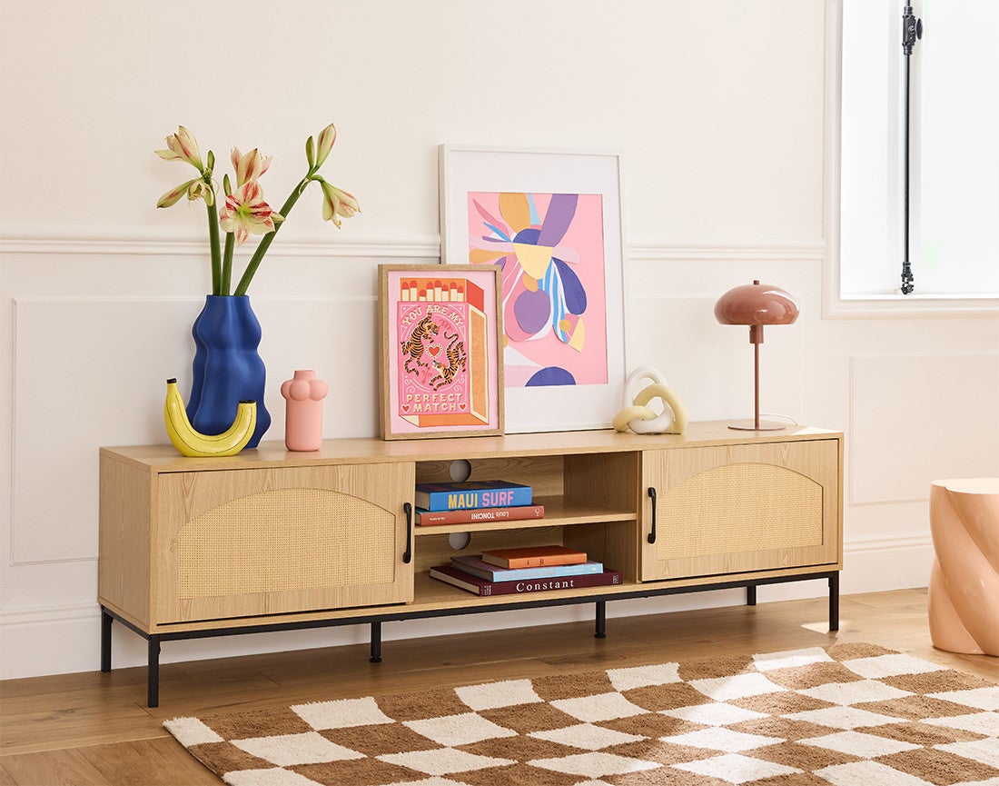 Meuble TV style contemporain 180*39*50 cm bois / noir - NAGATO - Best ...