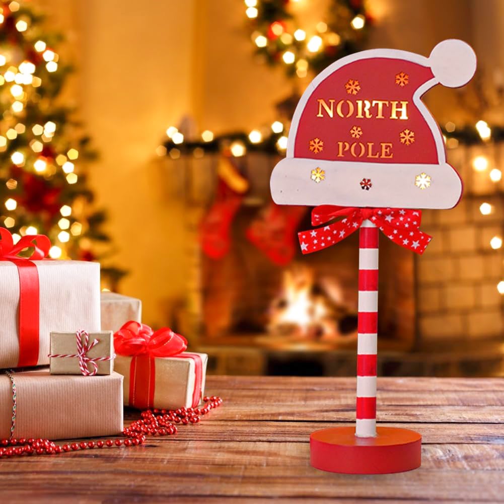 Panneau de lampadaire de Noël, décoration de Noël avec lumière LED ...