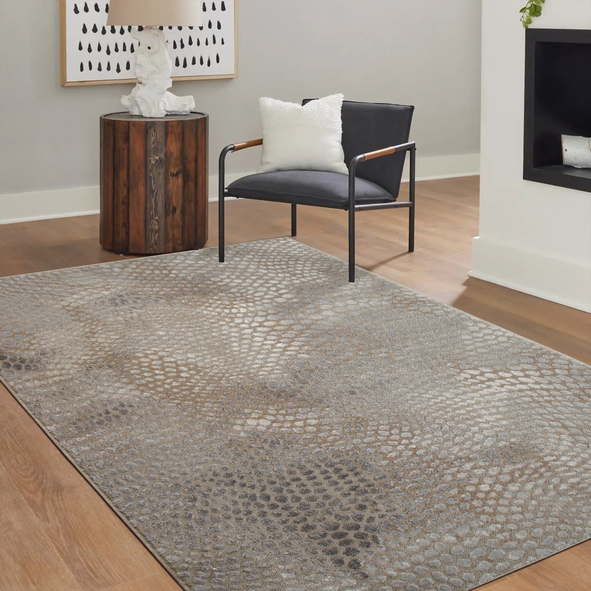 MEDIANE CROCO - Tapis graphique motif croco gris beige 120x170 | Leroy ...