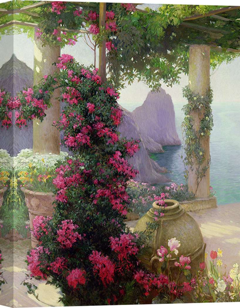 Impression sur toile - Karl Maria Schuster, La Terrasse, Capri (détail ...