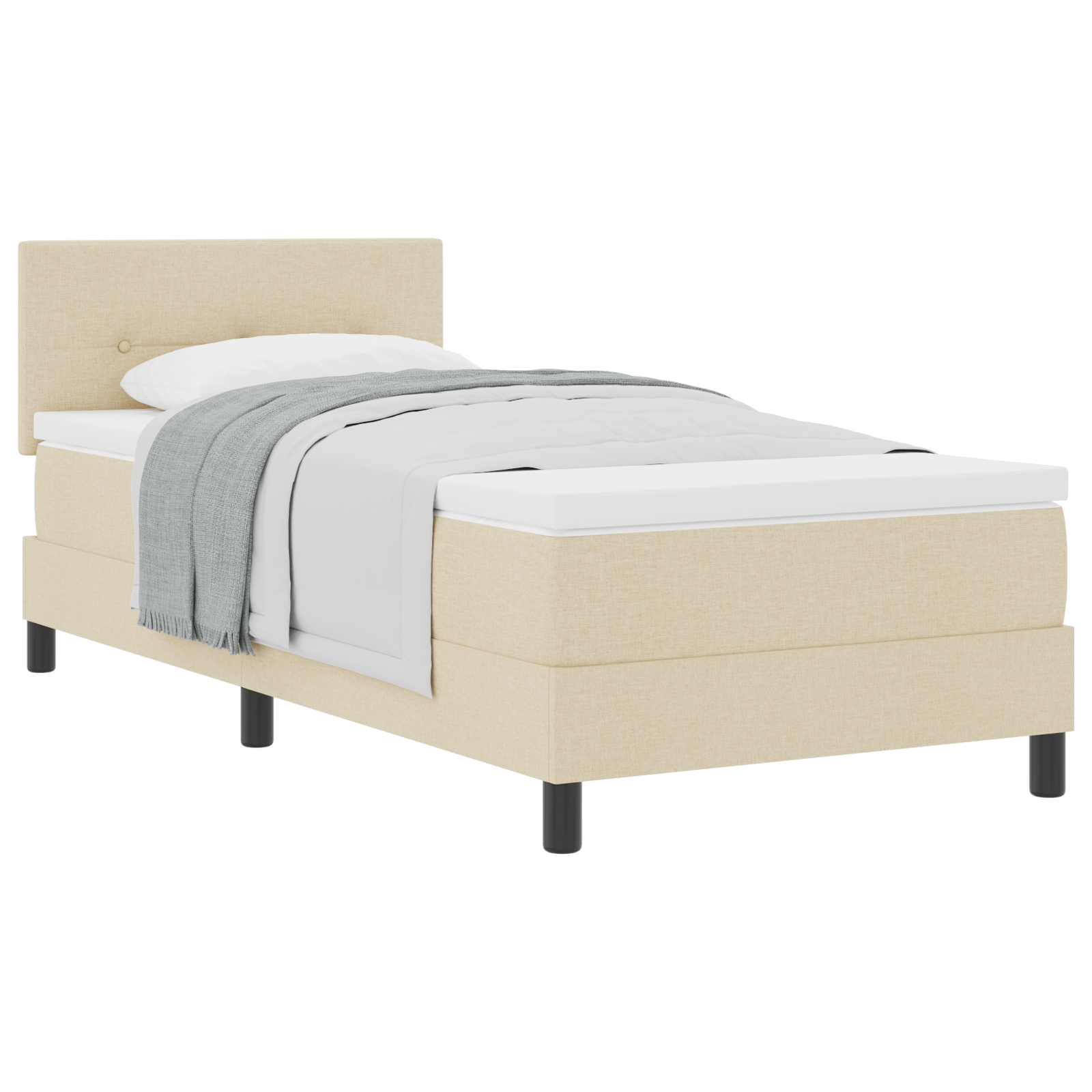 Cama individual | Cama para adultos | Cama Box Spring con Colchón Crema ...