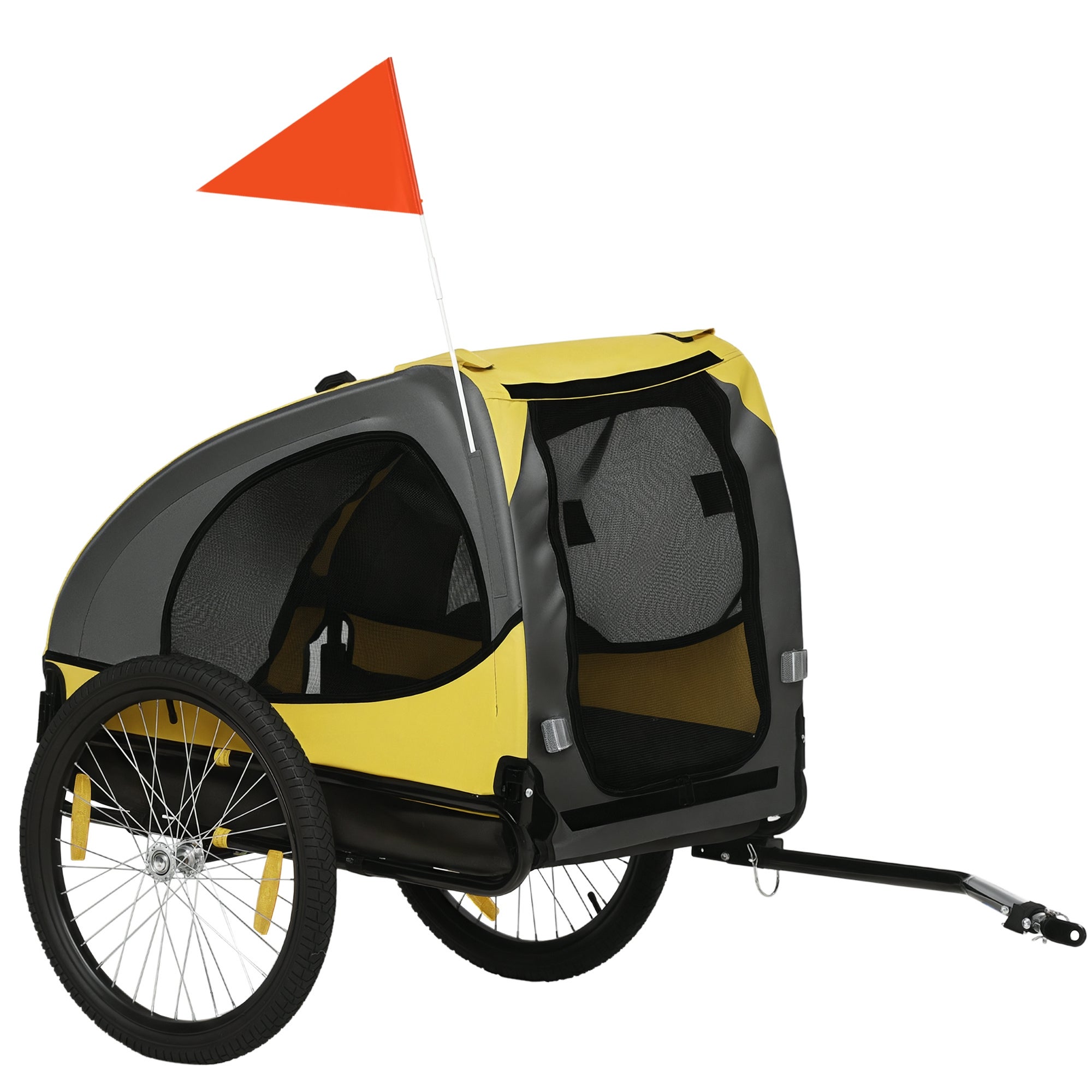Remorque vélo pour chien avec fenêtres filet housse enroulable et ...