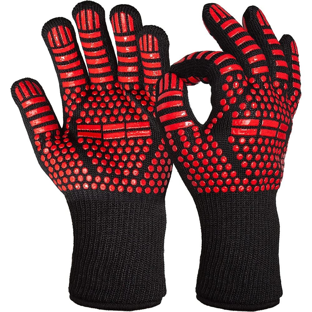 FANMITRK Gants de barbecue noirs — Résistants à la chaleur jusqu'à 800 ...