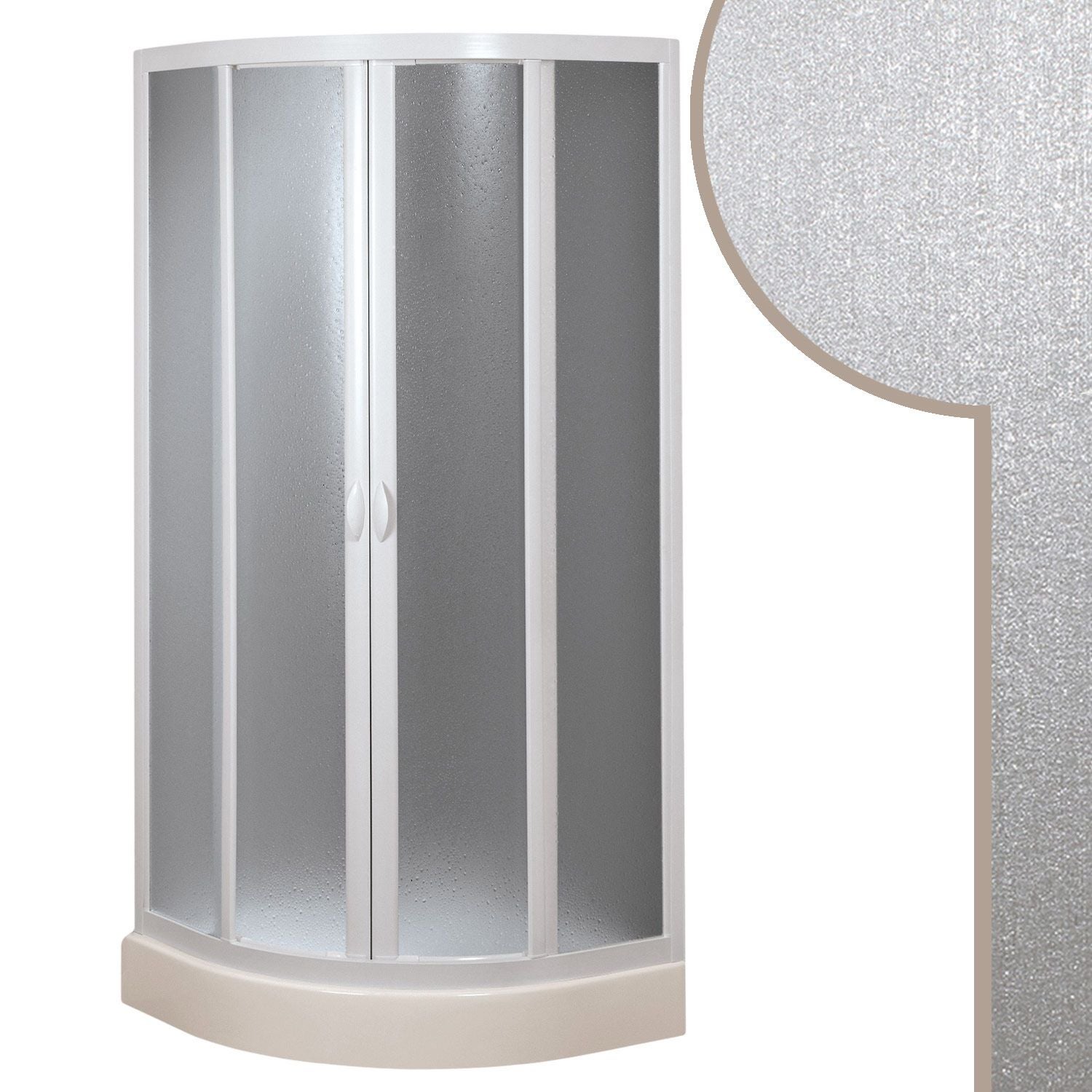 Forte: Box doccia Smart semicircolare in PVC-Acrilico, Anticalcare ...