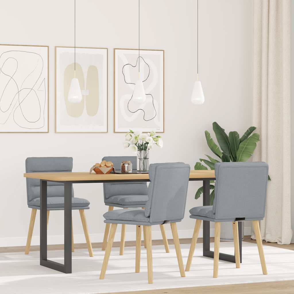 Chaises à manger lot de 4 gris clair tissu | Leroy Merlin