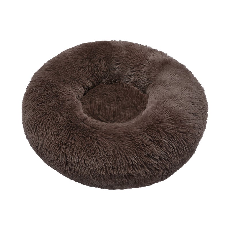 Coussin thermique d'hiver pour chiens et chats, peluche longue, rond ...