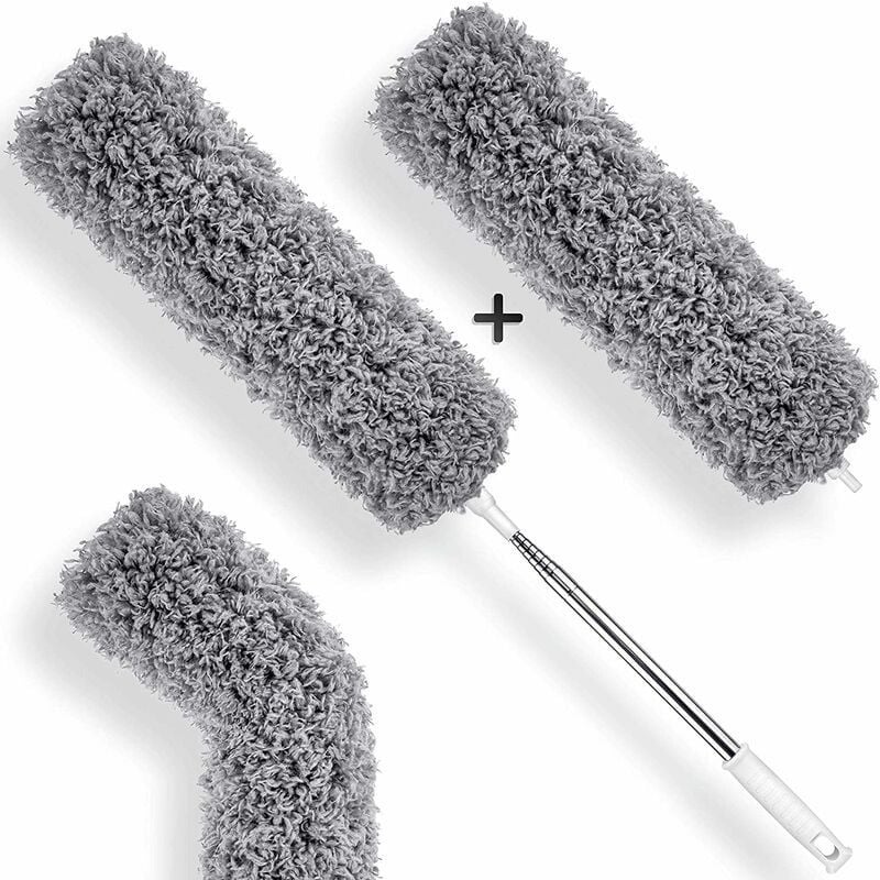 Ensemble de 2 plumeaux en microfibre, plumeau rétractable en acier ...