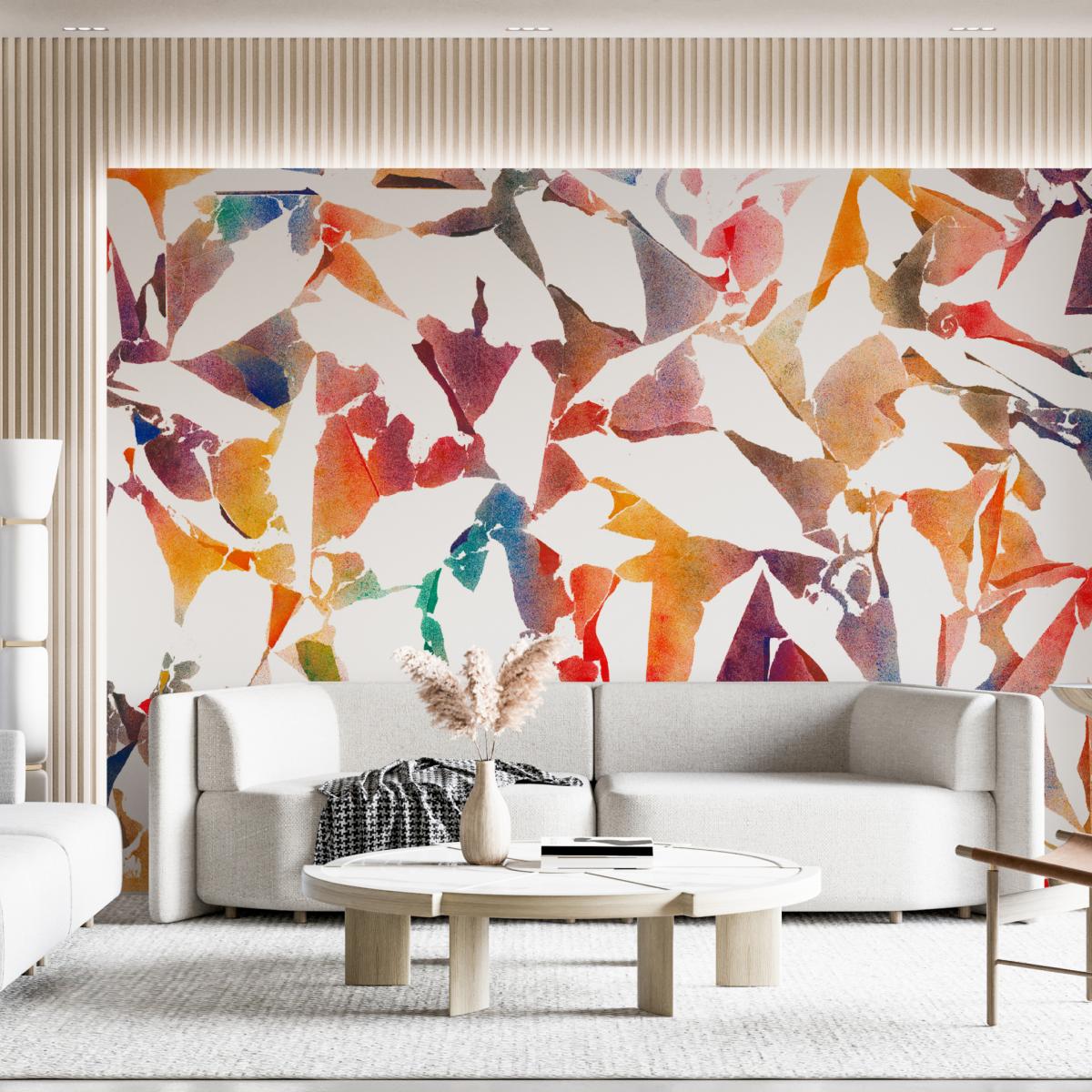 Papier peint panoramique et moderne avec effet de matières - 255x260 cm ...