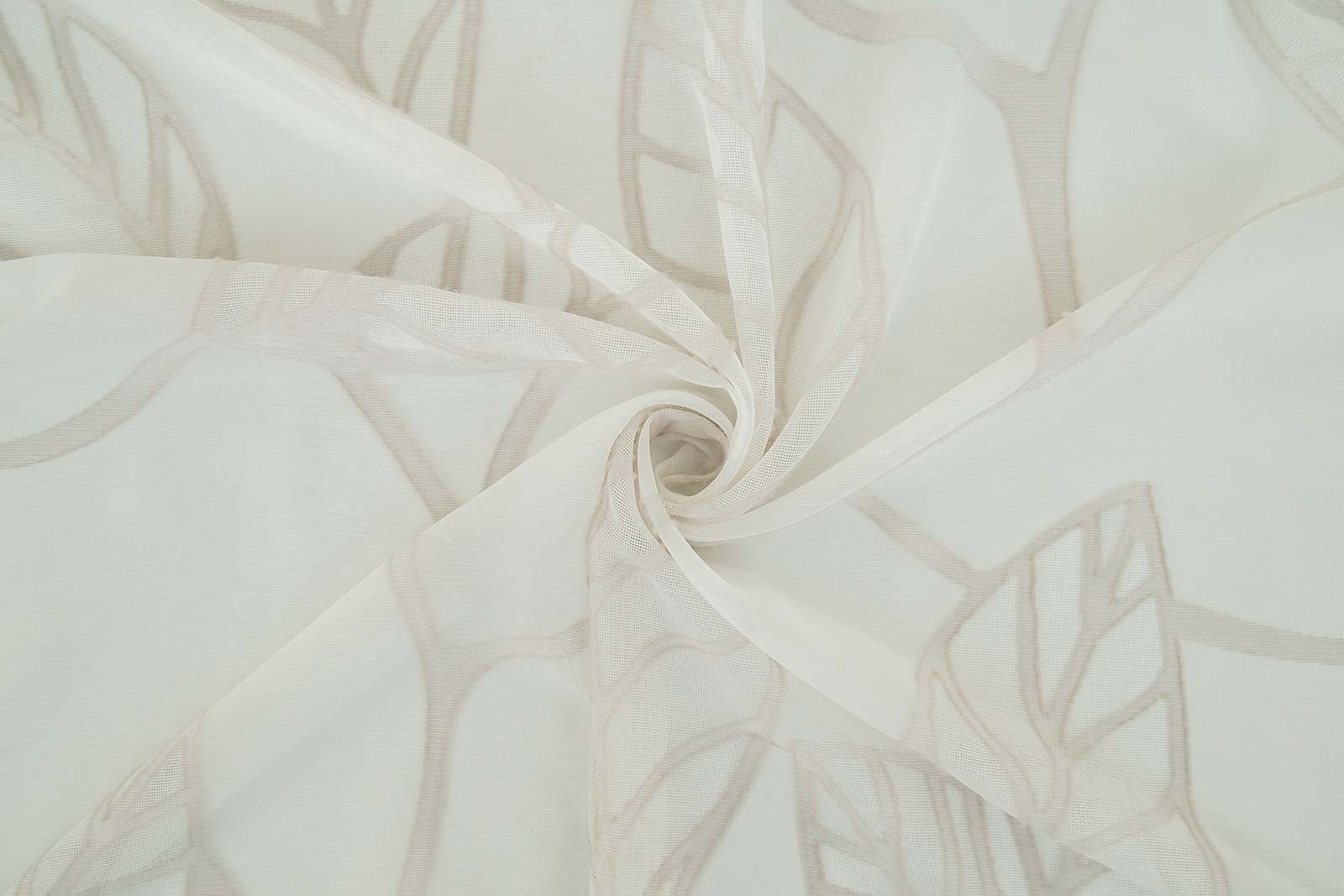 Rideau transparent blanc avec motifs feuille 140x245 cm Polyester ...