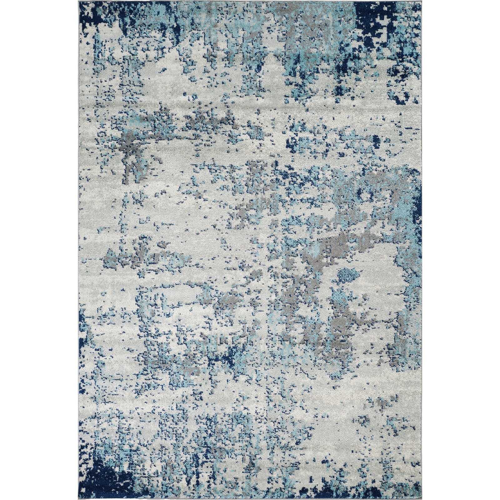 LIVABLISS Tapis Abstrait Moderne Bleu/Gris/Blanc 200x275 | Leroy Merlin