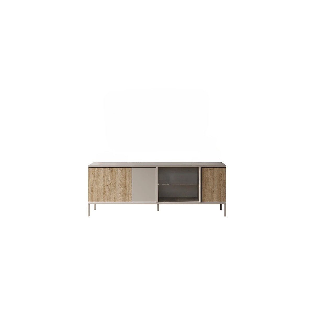 Pequeño mueble TV 3 puertas y 1 nicho L160 cm - GENT | Leroy Merlin