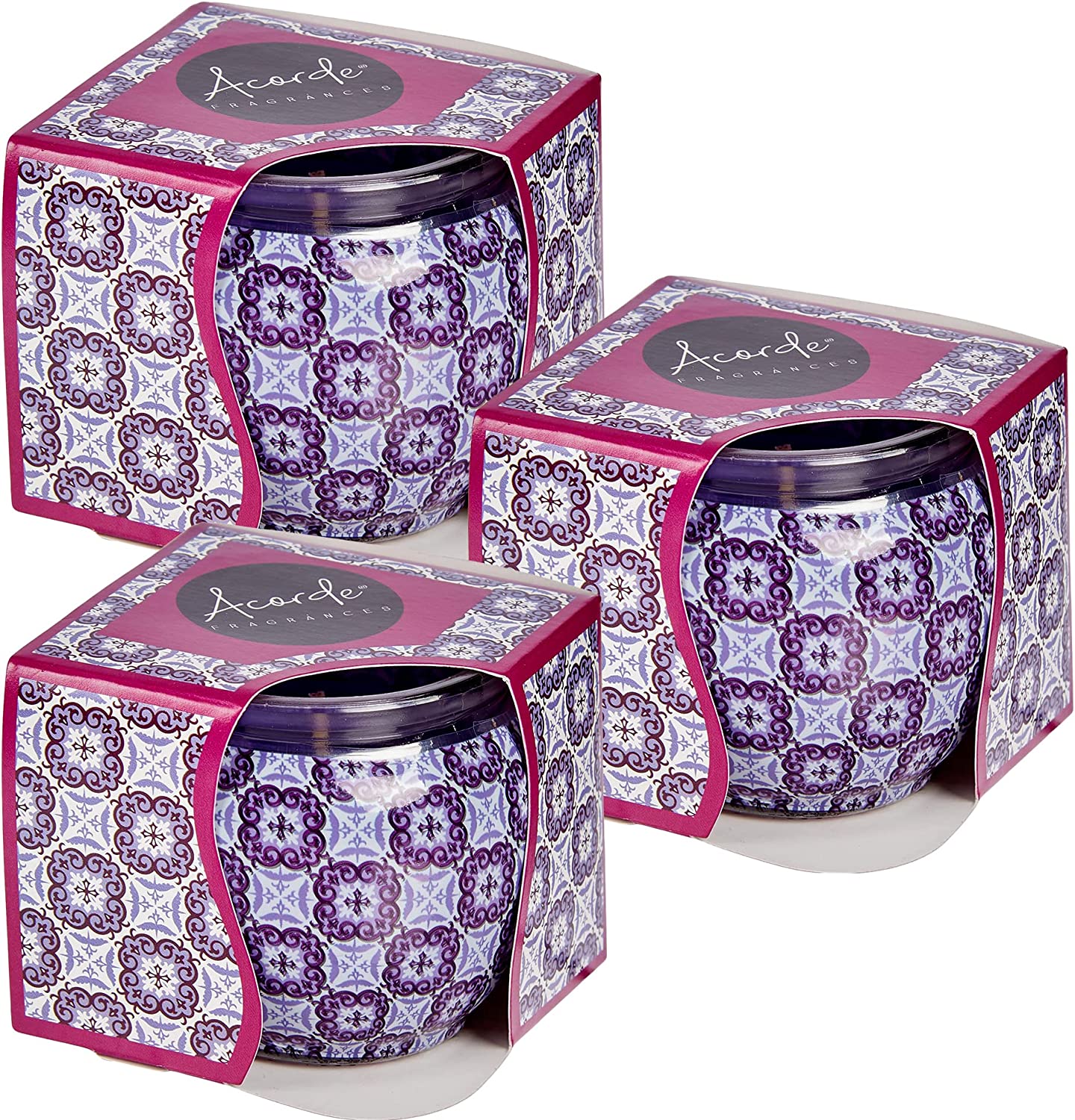 TIENDA EURASIA - Pack de 3 Velas Aromaticas, 7,6 x 6,5 x 7,6 cm, Olor ...